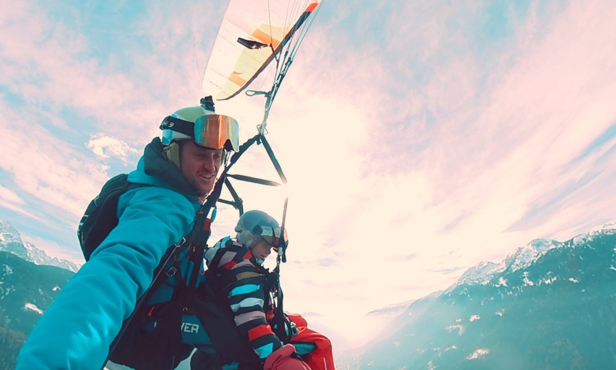 Kids Trentino tandem paragliding flight