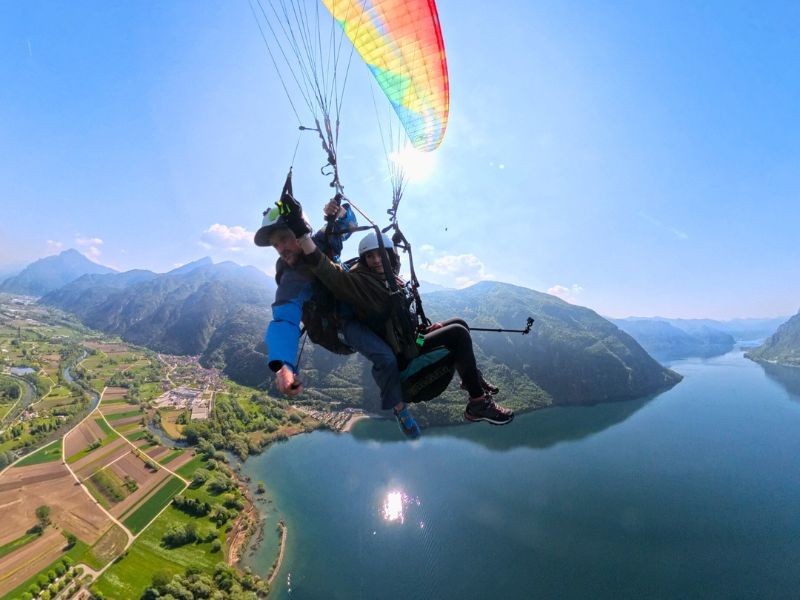 Tandem Paragliding Flight over Lake Idro