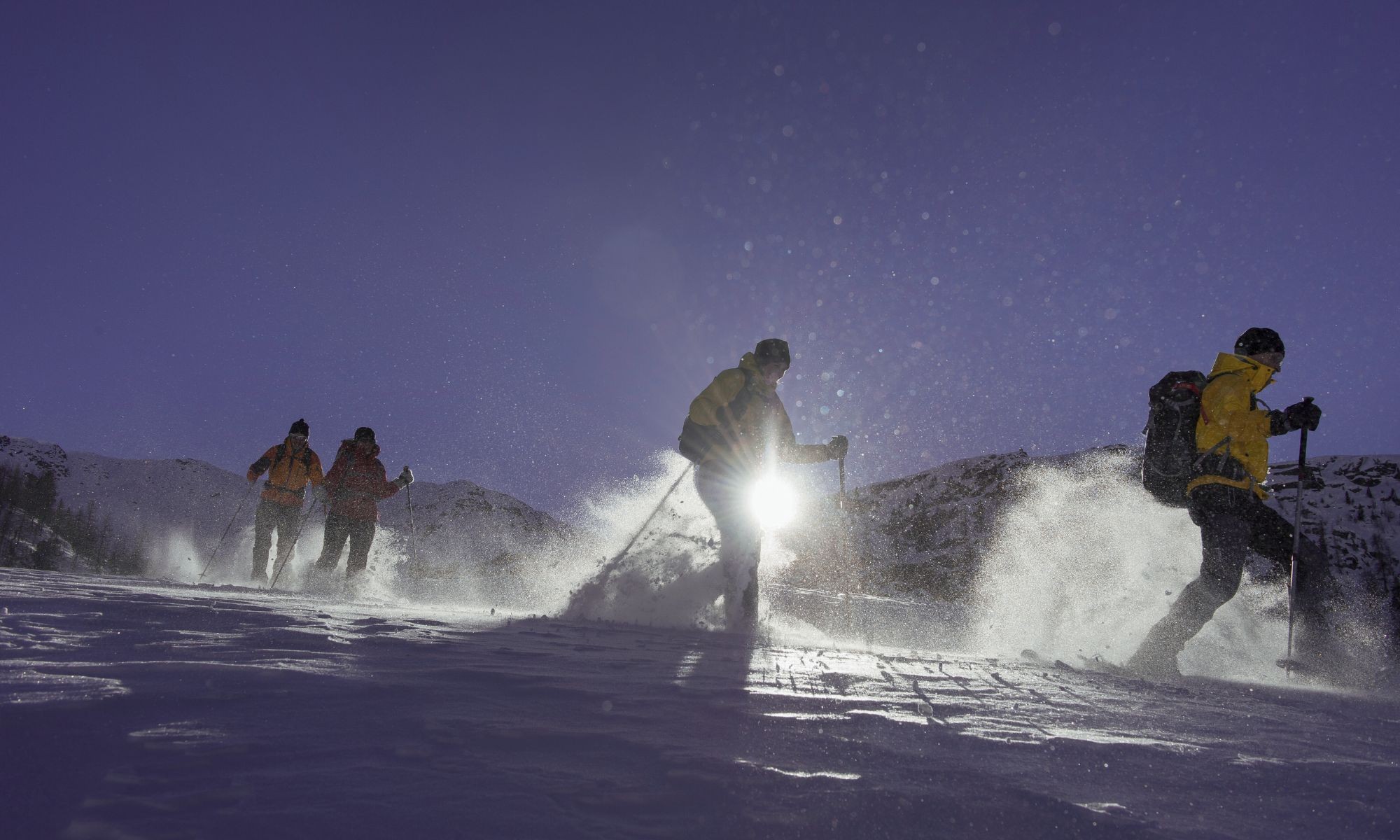 Snowshoeing by Moonlight in Andalo
